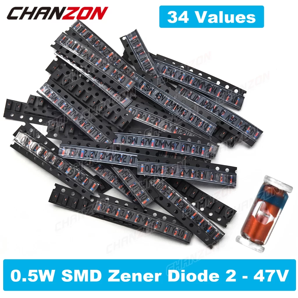 Kit diodes Zener SMD, 34 valeurs, 0.5W - Test et Avis